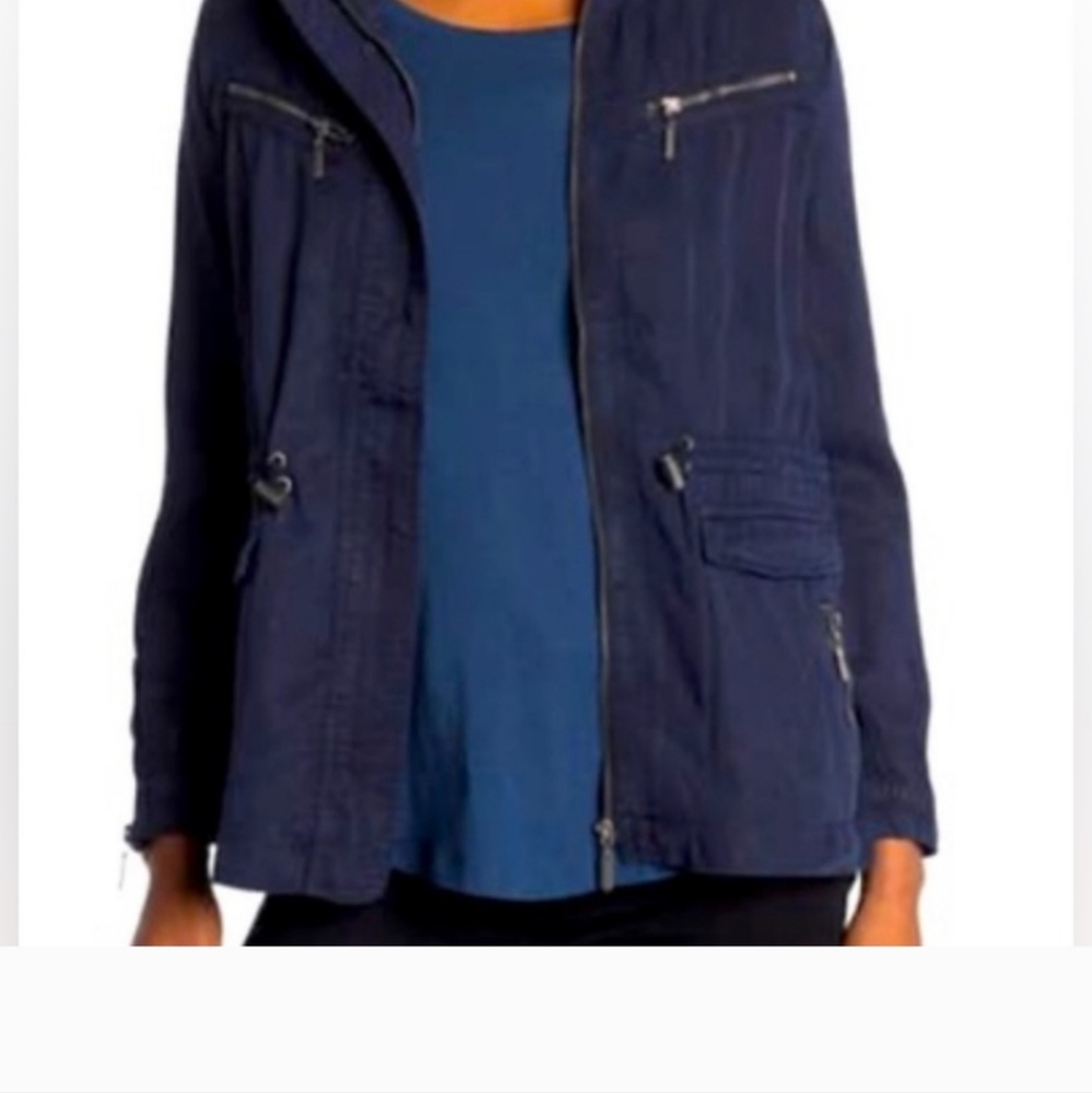 Max Jeans Navy Utility Coat - Gem
